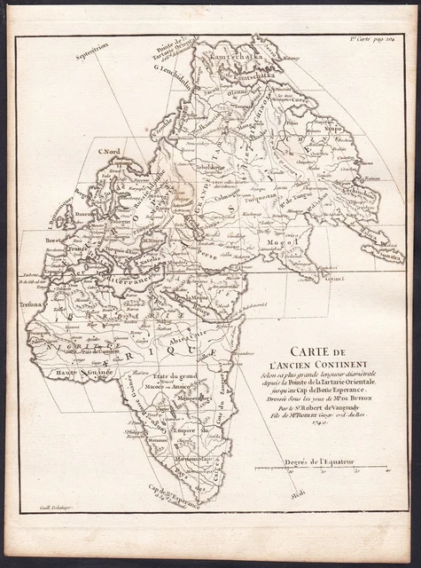 OLD WORLD MAP Africa Europa Asia Card Robert de Vaugondy 1749 £54.98 ...