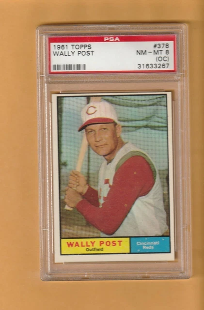 WALLY POST CINCINNATI Reds 1961 Topps #378 PSA 8 OC Neuf dans son ...