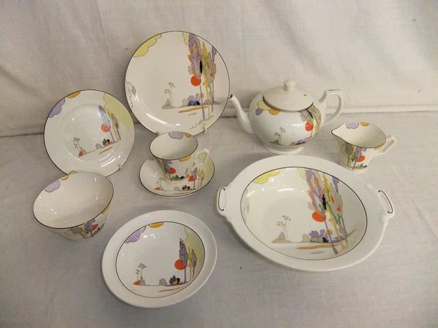 TAMS WARE WOODLAND - vintage Art Deco hand painted tableware - 8F2C £12 ...