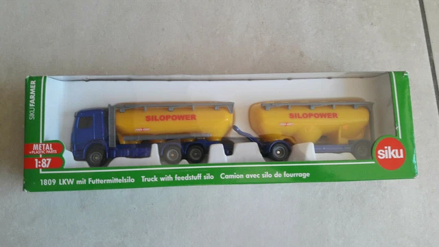 SIKU 1809 CAMION Mercedes Remorque Avec Silo De Fourrage 1/87 Neuf En ...