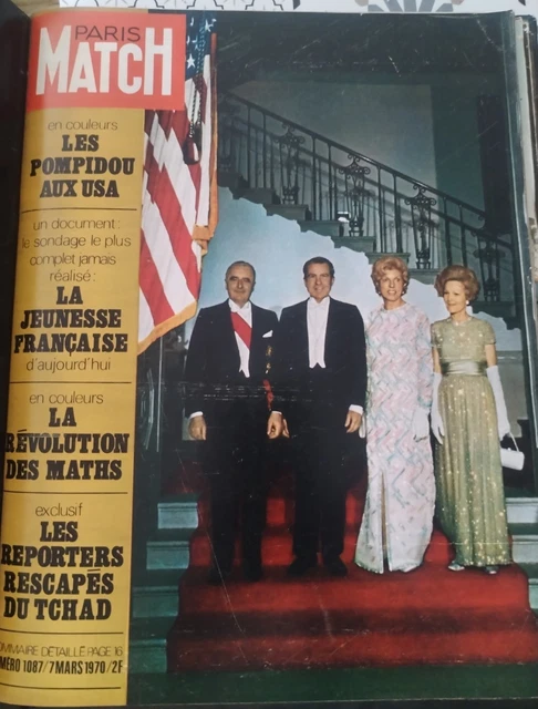 N1908 MAGAZINE PARIS-MATCH N°1087 7 mars 1970 Les Pompidou aux USA ...