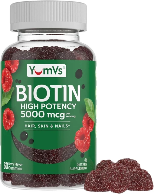 MAXMEDIX BIOTIN GUMMIES 5000mcg 60 Gummies Hair Skin & Nails Supplement ...