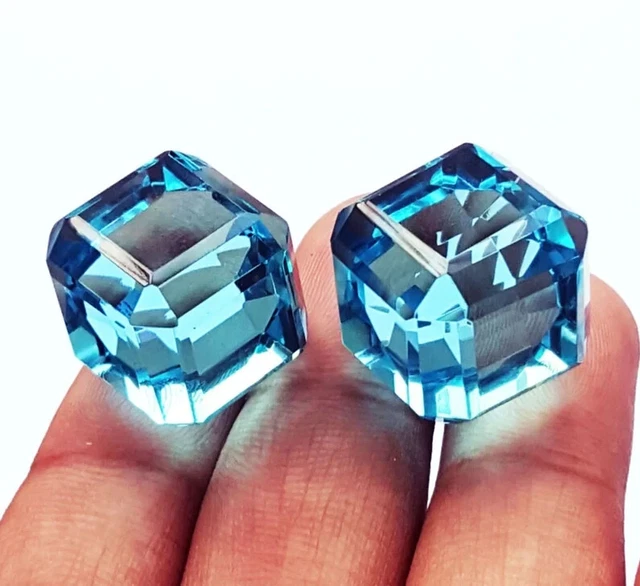 CERTIFICATO PAIO NATURALE Luce Topazio Blu Tra 40 A 50 KT Loose Gemma ...