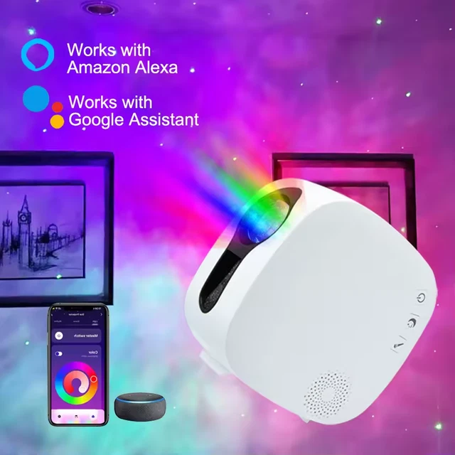 SMART GALAXY NIGHT Light Projector LED Sky Star Lamp Alexa Google Home ...