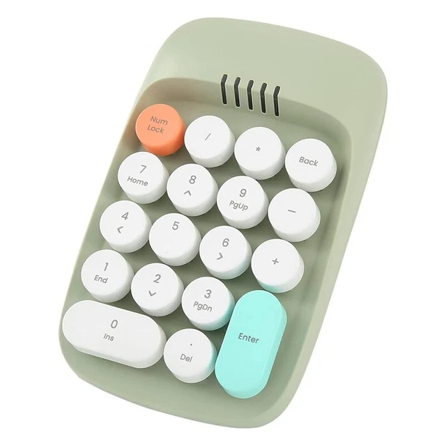 WIRELESS NUMBER PAD, Typewriter Retro Keypad, Numeric Keypads Numpad 18 ...