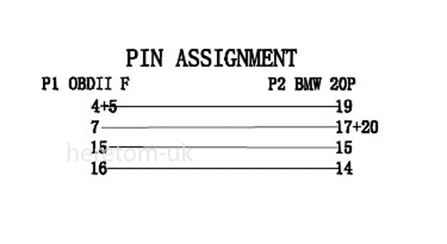 OBD2 CABLE DIAGNOSTIC Adapter Plug 20Pin OBD1 to 16Pin BMW E46 E39 E38 E36 E30 £7.91 - PicClick UK