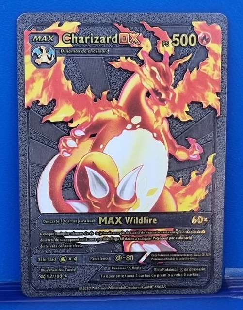 CARTA TARJETA POKEMON Español Charizard DX 52/100 PS500 Color Negro EUR ...