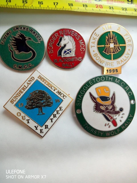 VINTAGE ENAMELED MOTORCYCLE Rally Badges. Various Years x5 £21.52 ...