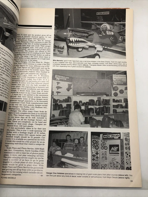 FLYING MODELS JULY 1988 Model Airplane Magazine Plane Aviation R/C Goldwing £13.62 - PicClick UK