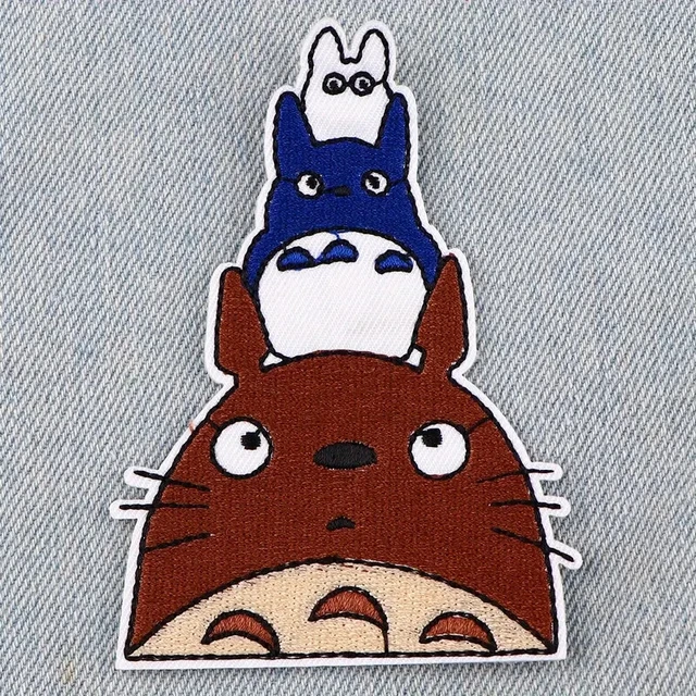 STUDIO GHIBLI INSPIRED Patch Oh Chu & Chibi Totoro Iron On Embroidered ...