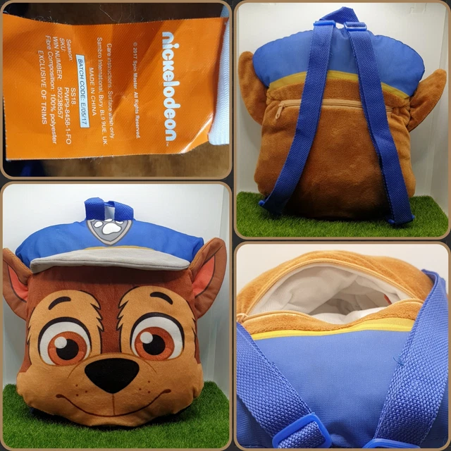 PAW PATROL CHASE Head Plush Sleepover 2 In 1 Pillow And Backpack ...