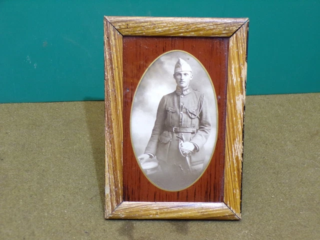 ANCIEN PETIT CADRE souvenir Poilu 14/18 WW1 french soldier photo frame ...