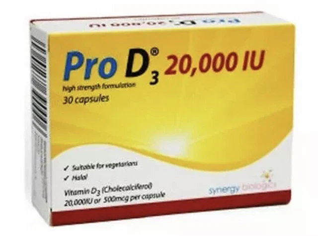 PRO D3 VITAMIN D3 20000IU Capsules x 30 Vitamin D3 Colecalciferol ...