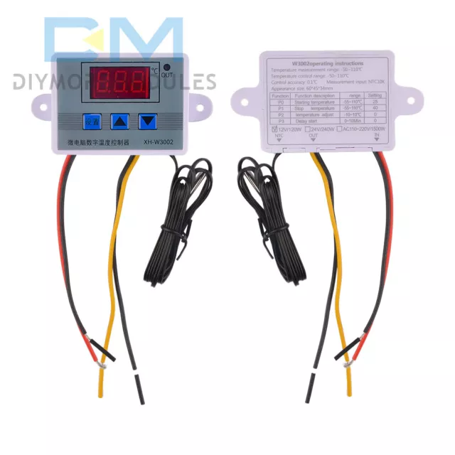XH-W3002/XH-W3001 DIGITAL LED Temperature Controller Thermostat Control ... XH-W3002/XH-W3001 DIGITAL LED Temperature Controller Thermostat Control ...