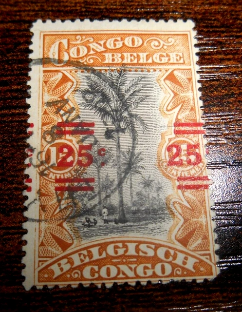 TIMBRE, COLONIE BELGE, Congo Belge, Surcharge 25 EUR 1,00 - PicClick FR