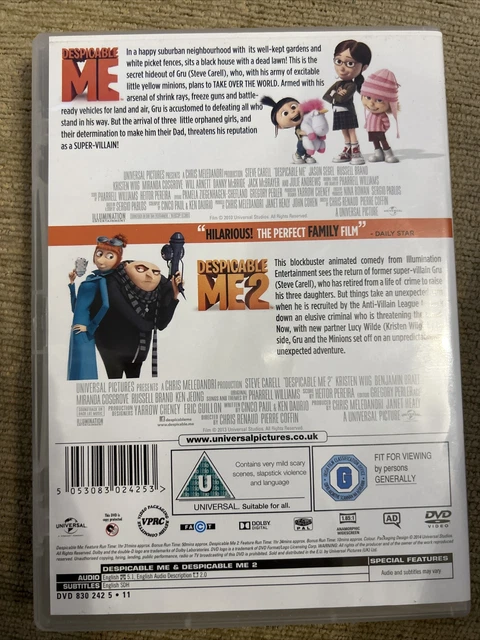 DESPICABLE ME & Despicable Me 2 - Double The Fun - DVD 2-disc Set £1.20 ...