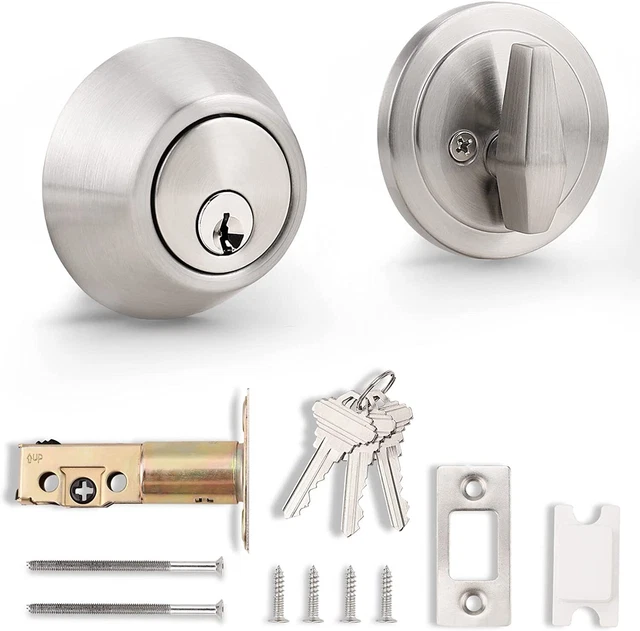 STAINLESS STEEL DOOR Knob Entrance Lock Latch Key Bathroom Bedroom ...