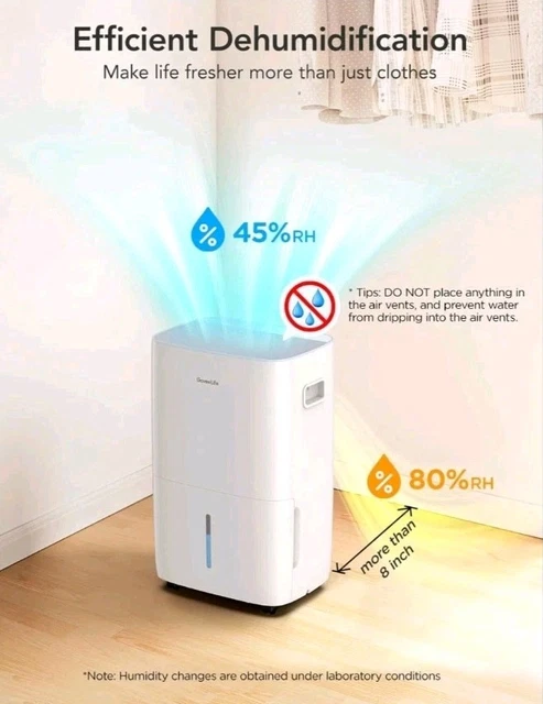 GOVEE LIFE SMART Dehumidifier For Basement 4,500 Sq 50 To 109 Pint Auto ...