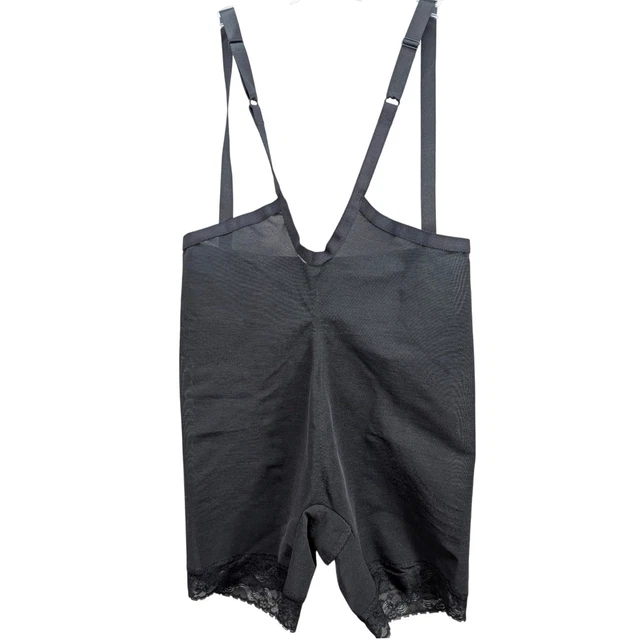 RAGO SHAPEWEAR BODYSUIT Womens Size 4X Black Tummy Control Lace Trimmed ...