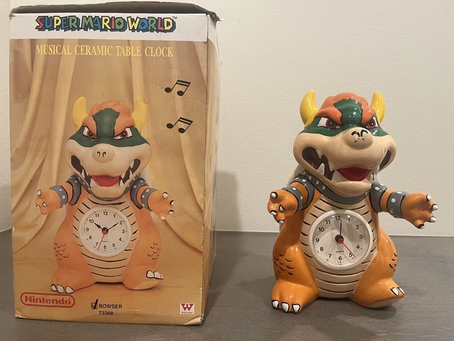 ULTRA RARE-1993 BOWSER Super Mario World Musical Ceramic Table clock ...