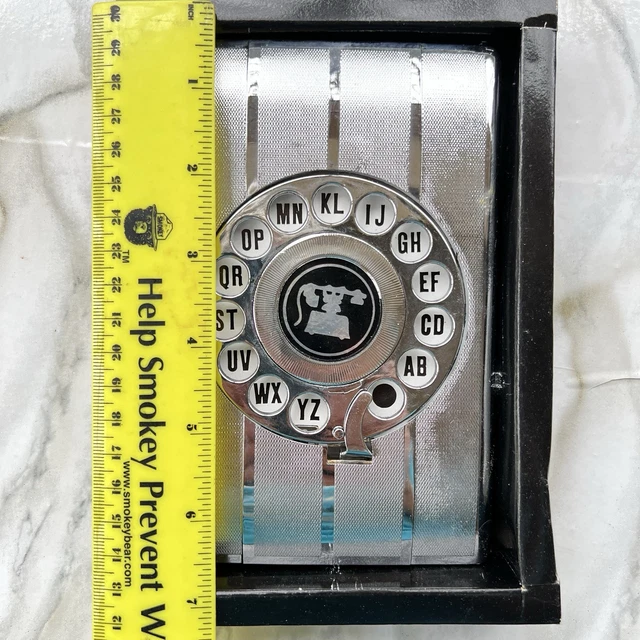 VINTAGE ROTARY DIAL Teledex - Dial To Open Telephone Number Silver ...
