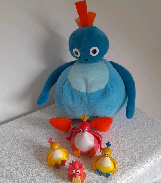 CBEEBIES TWIRLYWOOS PEEKABOO Toodloo Toy Figures & Big Hoo soft plush ...