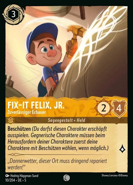 DISNEY LORCANA TCG Card - Fix-It Felix, Jr. - Zuverlässiger Erbauer 10/204 EUR 2,39 - PicClick DE