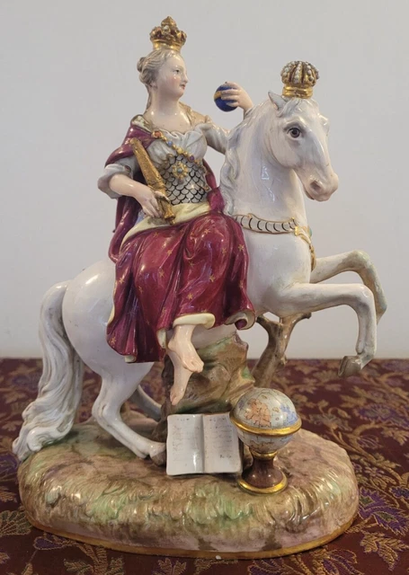 MEISSEN 19C ALLEGORICAL Figure Europe porcelaine 19ème groupe marque et ...