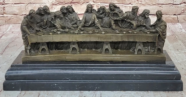 JESUS AND HIS Apostles Jerusalem Last Supper Bronze Sculpture Wide ...
