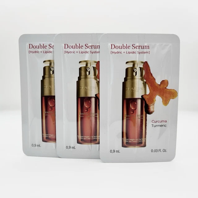 CLARINS DOUBLE SERUM | 3 x 0.9ml Sample Sachets £5.60 - PicClick UK
