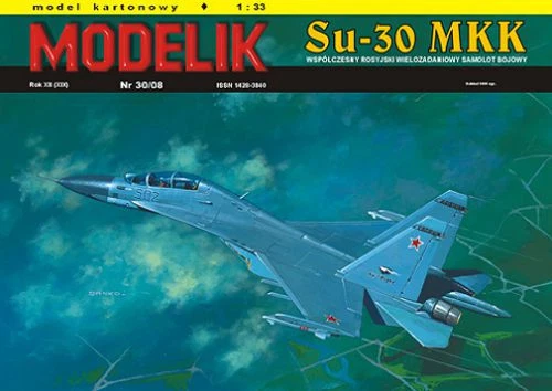 SUKHOI SU-30 MKK Russian strike fighter, paper model kit 1:33 £15.55 ...