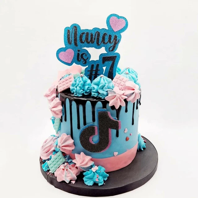 TIKTOK BIRTHDAY CAKE Topper - Personalised - Inspired - Name - Age £10. ...