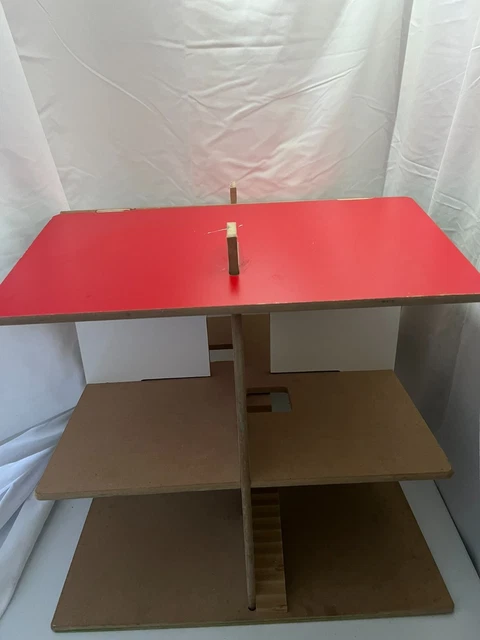 LOVELY PINTOY RED/WHITEOPEN Sided Dolls House Montessori Childminder ...