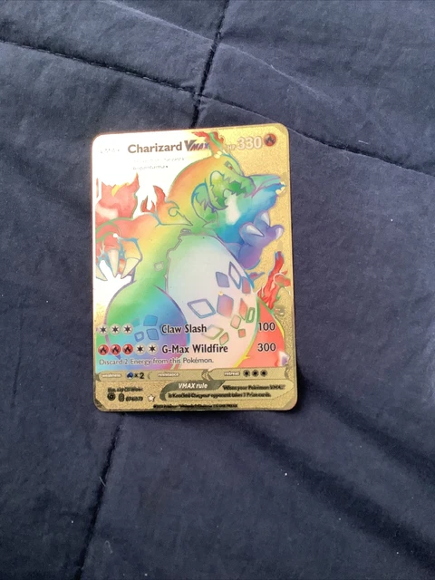 RAINBOW CHARIZARD VMAX - Gold Metal Charizard Pokemon Card EUR 274,78 ...