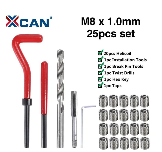 M4 X 1.5MM Thread Repair Tool Kit Helicoil Wire with 20x Inserts (25pcs ...