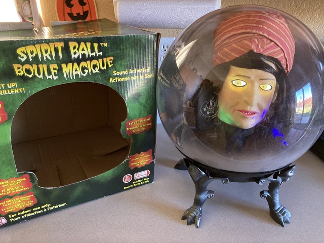 HALLOWEEN VINTAGE GEMMY Large Spirit Ball Boule Magique Sound Motion ...