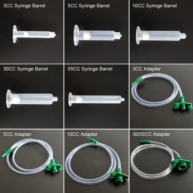 HELIX LUER LOCK Tips Adapter 3cc 5cc 10cc 30cc 55CC Glue Dispensing ...