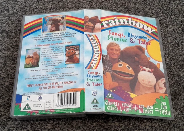 RAINBOW SONG RHYMES Stories & Tales Bungle Zippy Pal Vhs Video Kids ...