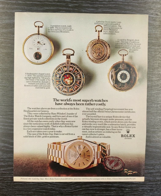 VINTAGE ROLEX WATCH Magazine Advert £6.99 - PicClick UK