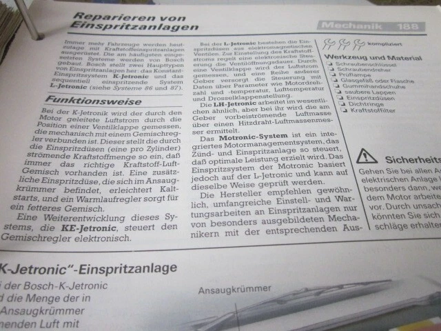 AUTO 1X1 ANALOG Technik Mechanik 188,189 Einspritzpumpen reparieren EUR ...