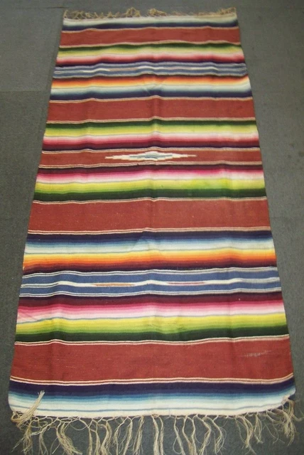 OLD VINTAGE SERAPE-BEAUTIFUL colors-from 1930's-57" by 26"-see pics £71 ...