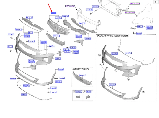 KIA XCEED CD MK3 Kühlergrill 86350J7CB0 NEU ORIGINAL EUR 336,06 ...