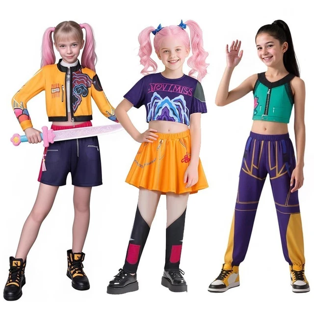 MÄDCHEN KPOP DEMON Hunters Rumi Mira Zoey Cosplay Kostüm Fancy Kleid Outfit DE EUR 21,48 ...