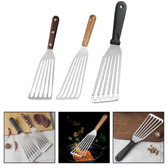 STAINLESS STEEL FISH Turner with Wooden Handle for Easy and Safe ...