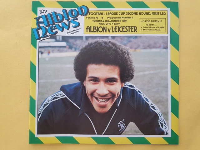 26 8 1980 West Bromwich Albion V Leicester City Football Programme