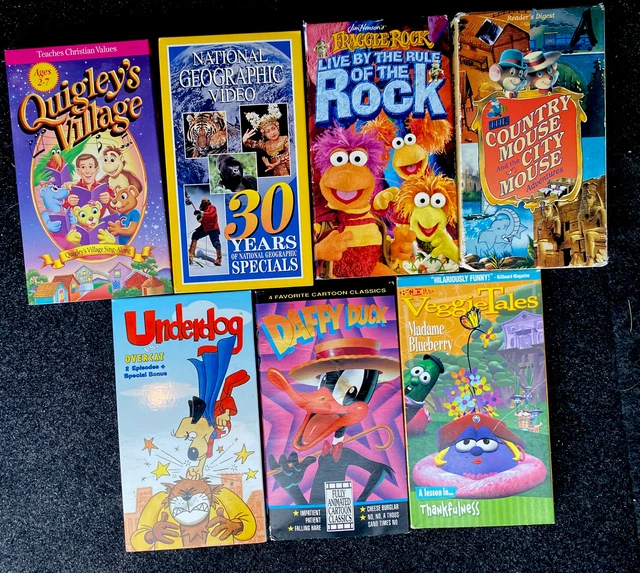 LOT DE 7 VHS : Daffy Duck ; Fraggle Rock ; Underdog ; Quigley’s Village ...