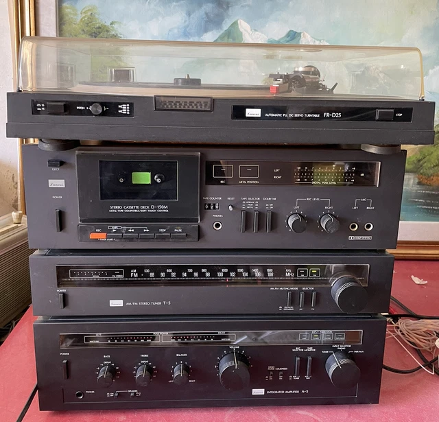 IMPIANTO HI-FI SANSUI A-5 Ampl+Cassette D-150M+Giradischi FR-D25+Tuner ...