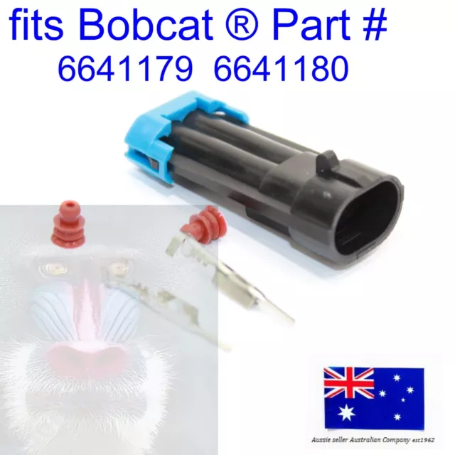 FOR BOBCAT 2 Pin Male Connector Plug 6641179 6641180 S330 S450 S510 ...