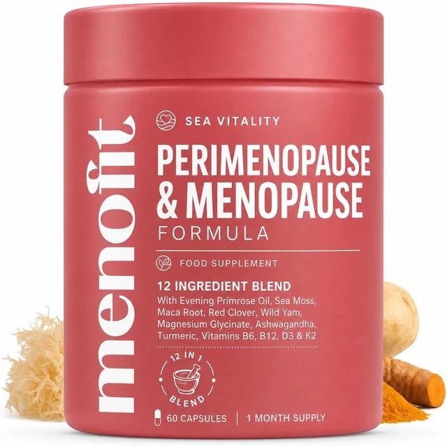 PERIMENOPAUSE & MENOPAUSE Formula Capsules - 12 in 1-60 Capsules ...