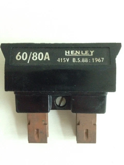 HENLEY 60/80A BAKELITE Fuse Carrier+ Fuse,AEI Series5 ,440 V,B.S.88: ...